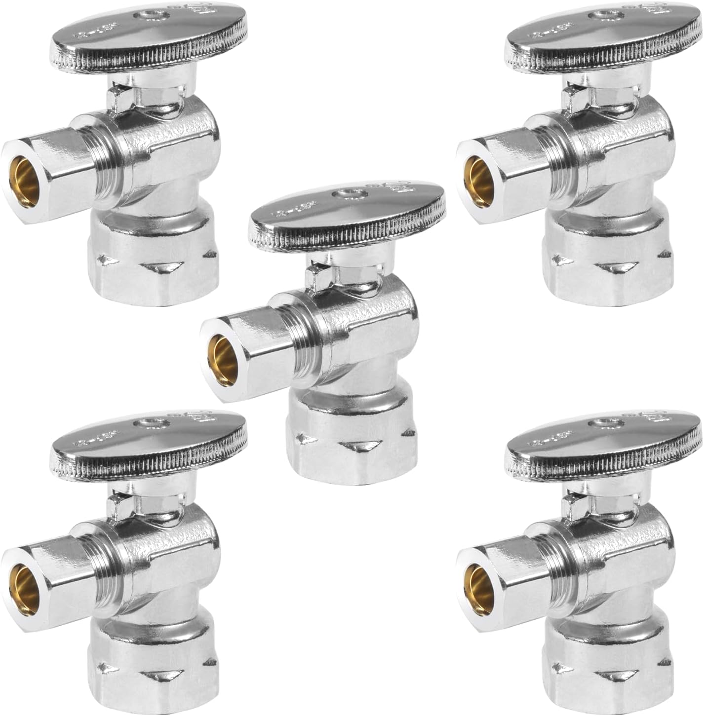 GUOFIS Angle Stop Valve,1/2" FIP Iron Pipe x 3/8" Compression Chrome ...
