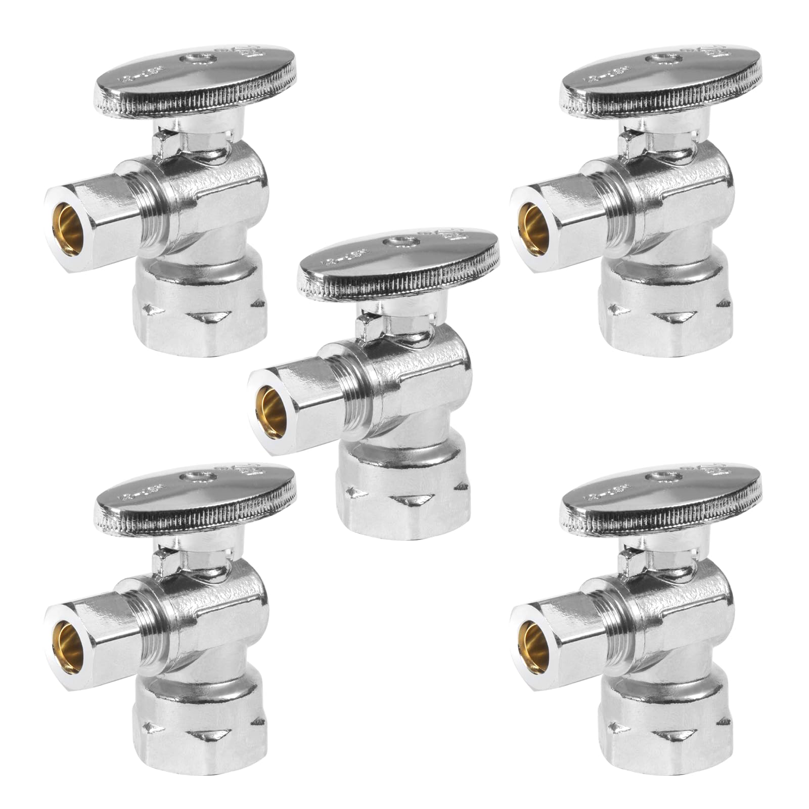 GUOFIS Angle Stop Valve,1/2" FIP Iron Pipe x 3/8" Compression Chrome ...