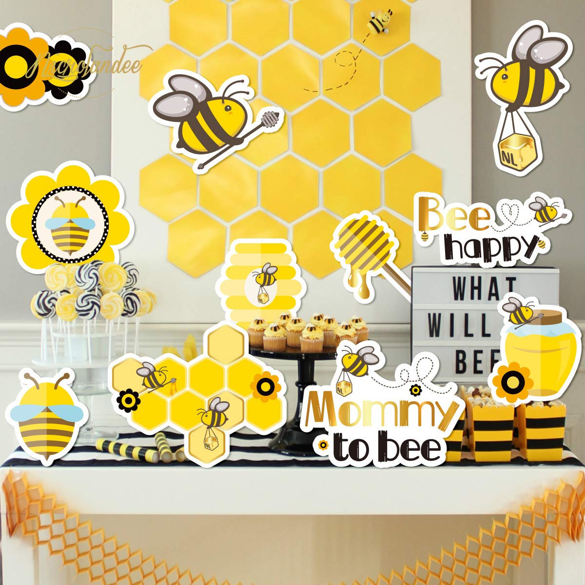 Buy NICROLANDEE Honey Bee Baby Shower Photo Booth Props - 14 Pack ...