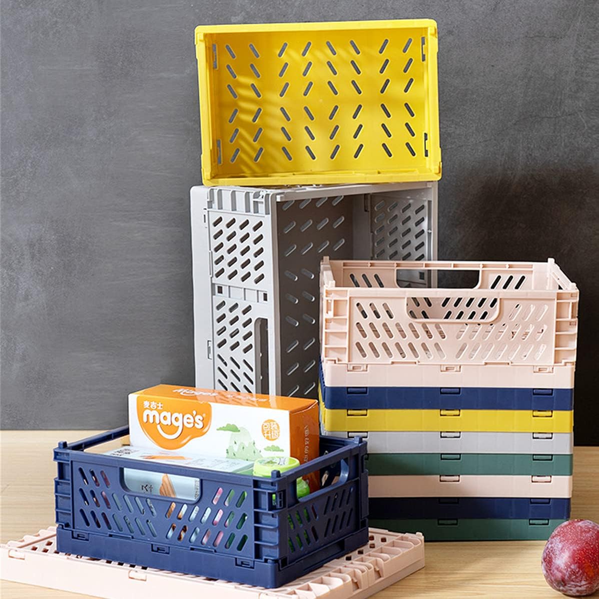 Spesh 2 Pcs Collapsible Storage Boxes Mini Storage Crates Stackable ...