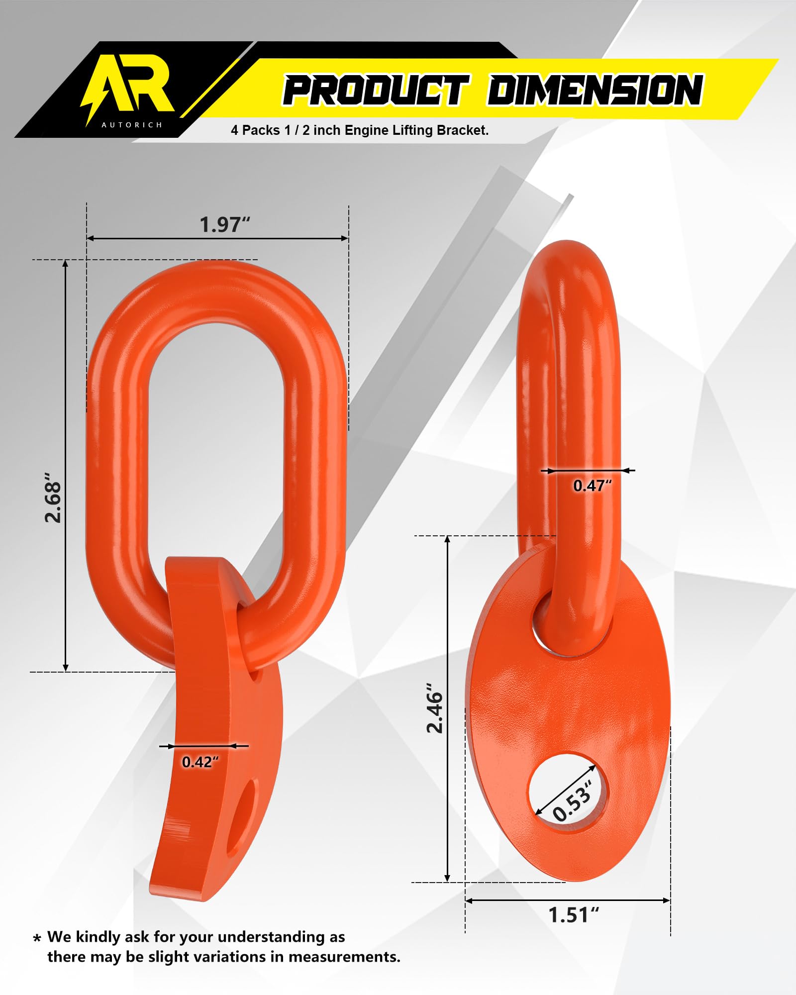 Snapklik.com : AUTORICH 7100 Lifting Bracket Set For Engine - 4 Heavy ...