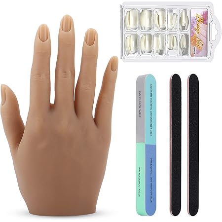 Amazon.com: Silicone Practice Hand for Acrylic Nails,Flexible Bendable ...