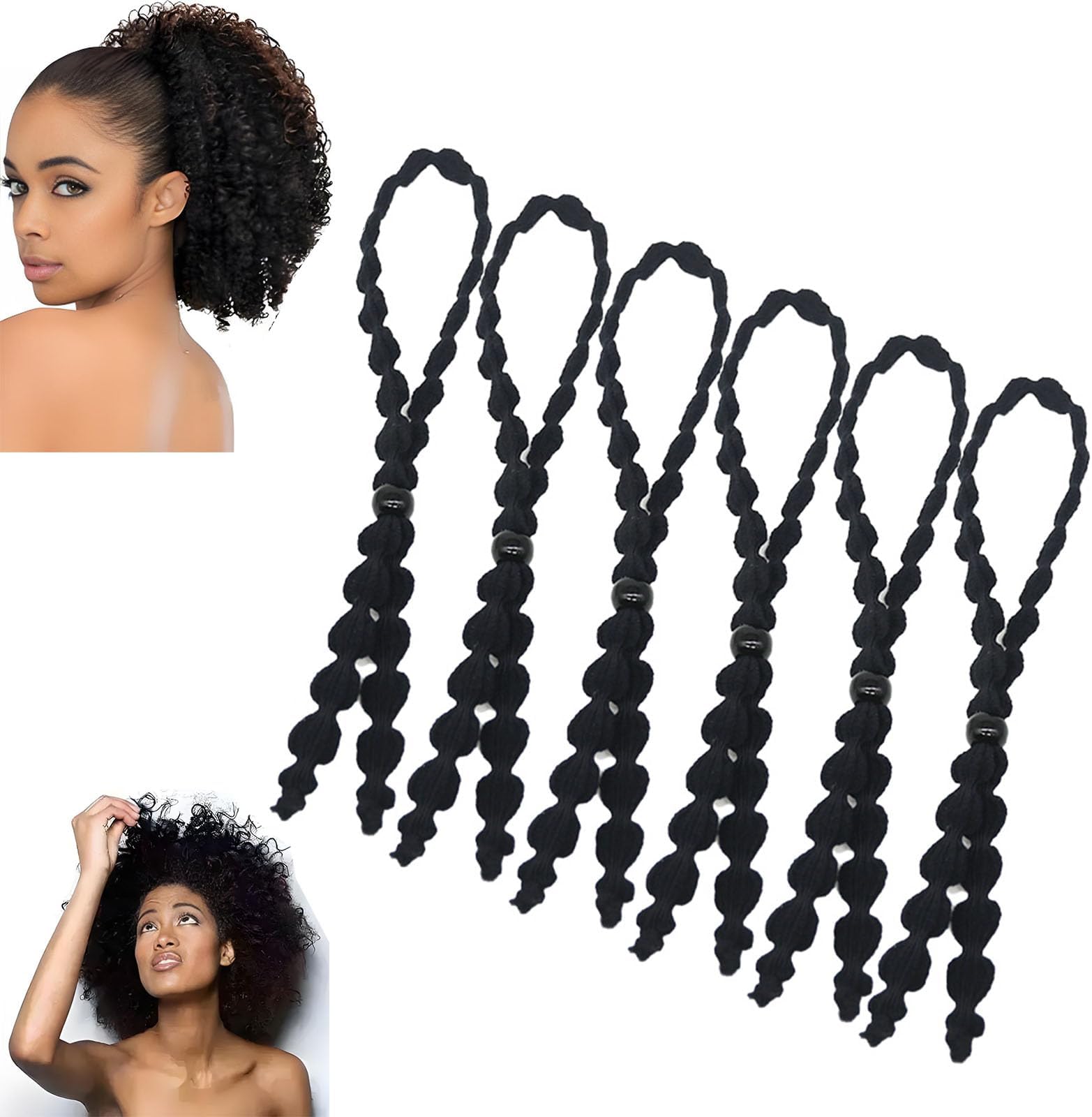 Amazon.com : 10 PCS Elastic Snap Hair Ties Extra Strength Snap Hair Tie ...