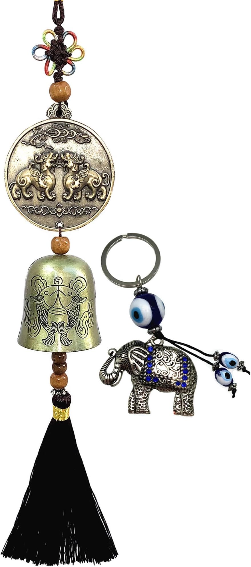 Amazon.com : Good Luck Chinese Feng Shui Bell with 5 Coins for Wealth ...