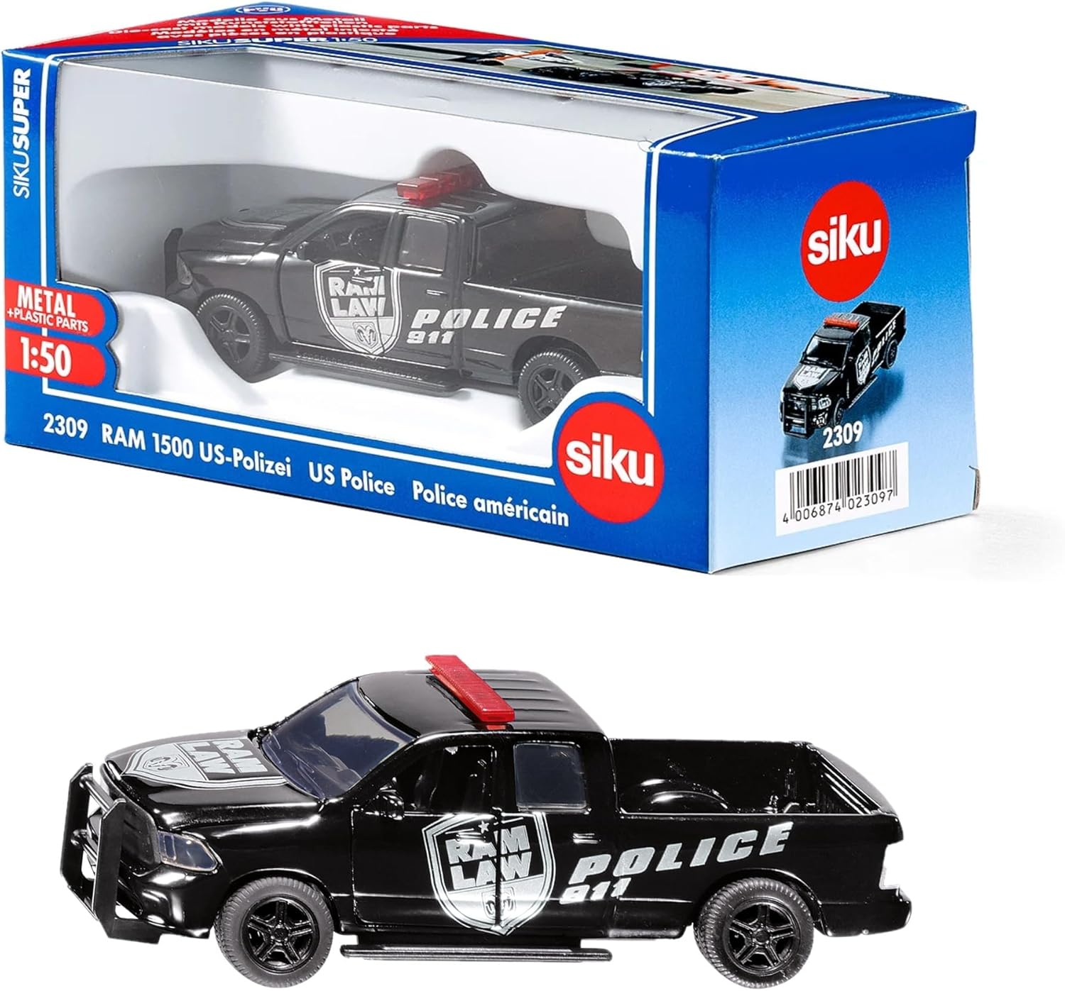 Collectible Model Vehicles Siku 1:50 Scale Dodge Ram 1500 Police Pickup ...