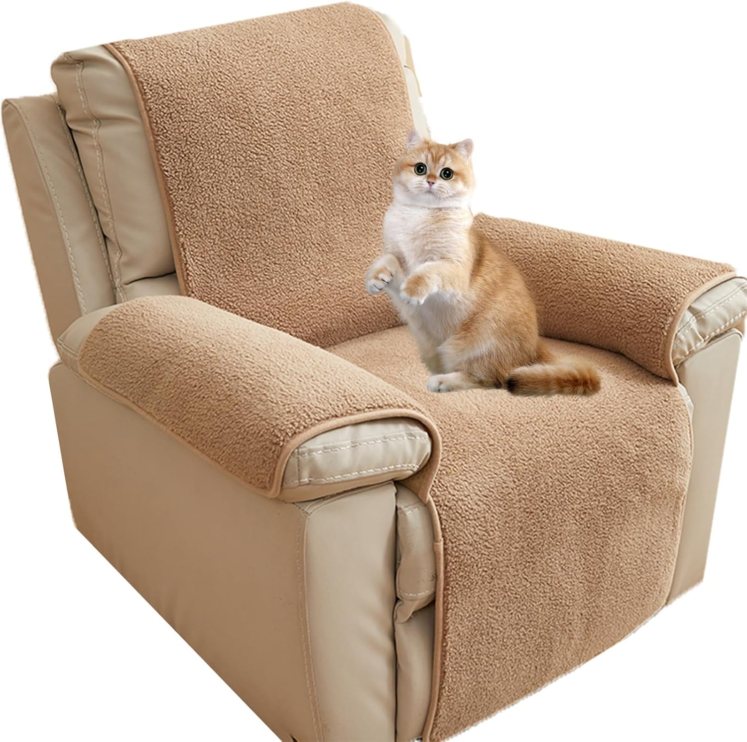 Amazon.com: ZGDDPZA Recliner Chair Cover, 1 Piece Thickened Flannel Plush Sofa Slipcover Non ...