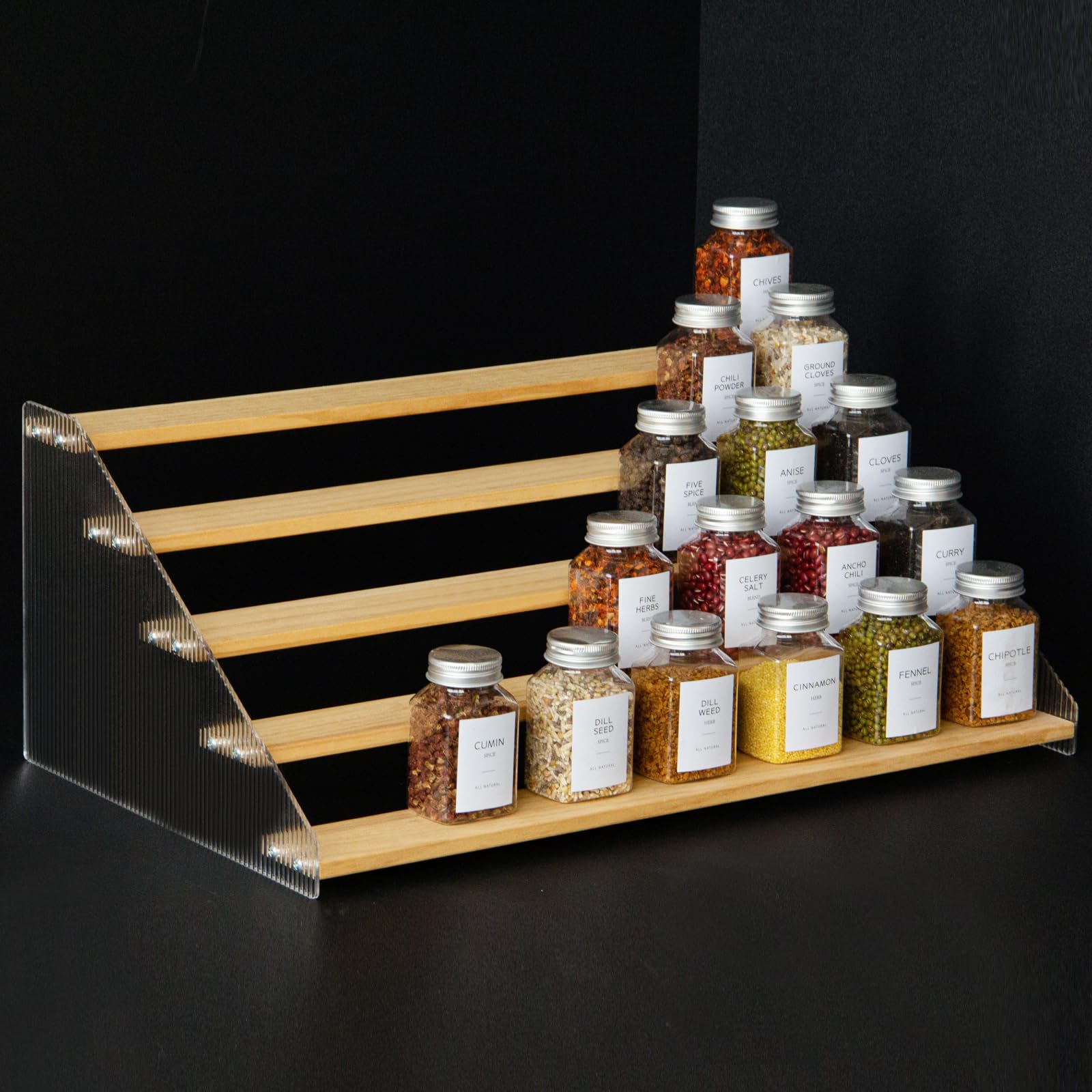 Amazon.com: nianfeng Tiered Spice Rack, 5-Tier Spice Pantry Kitchen ...
