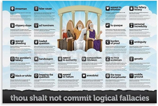 Amazon.com: Logical Fallacies Poster Thou Shalt Not Commit Logical ...