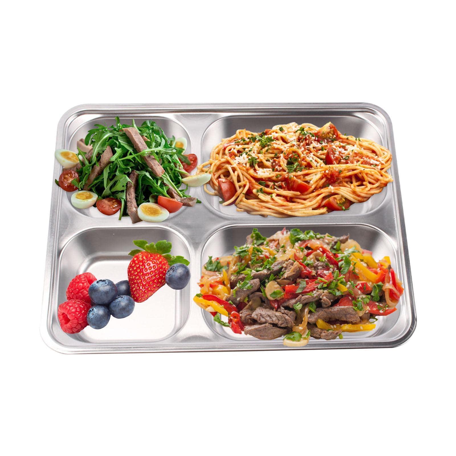 Vaisselle Inox Compartimentée Divisées Inox Hapivida - Plateaux Repas ...