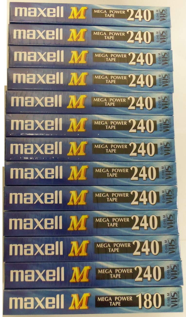 Box of 12 Maxell M 240 VHS Blank VHS Video Tape Cassettes Plus 1 Bonus ...