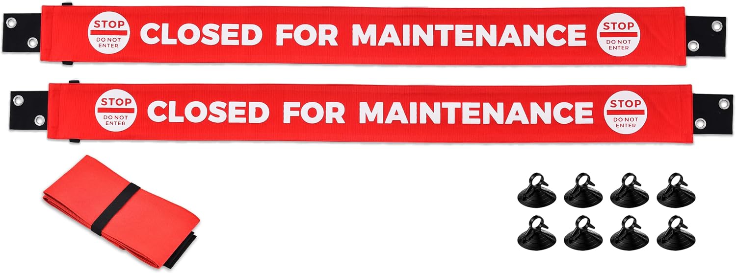 Amazon.com: Closed for Maintenance Sign with Magnetic Ends, Additional ...