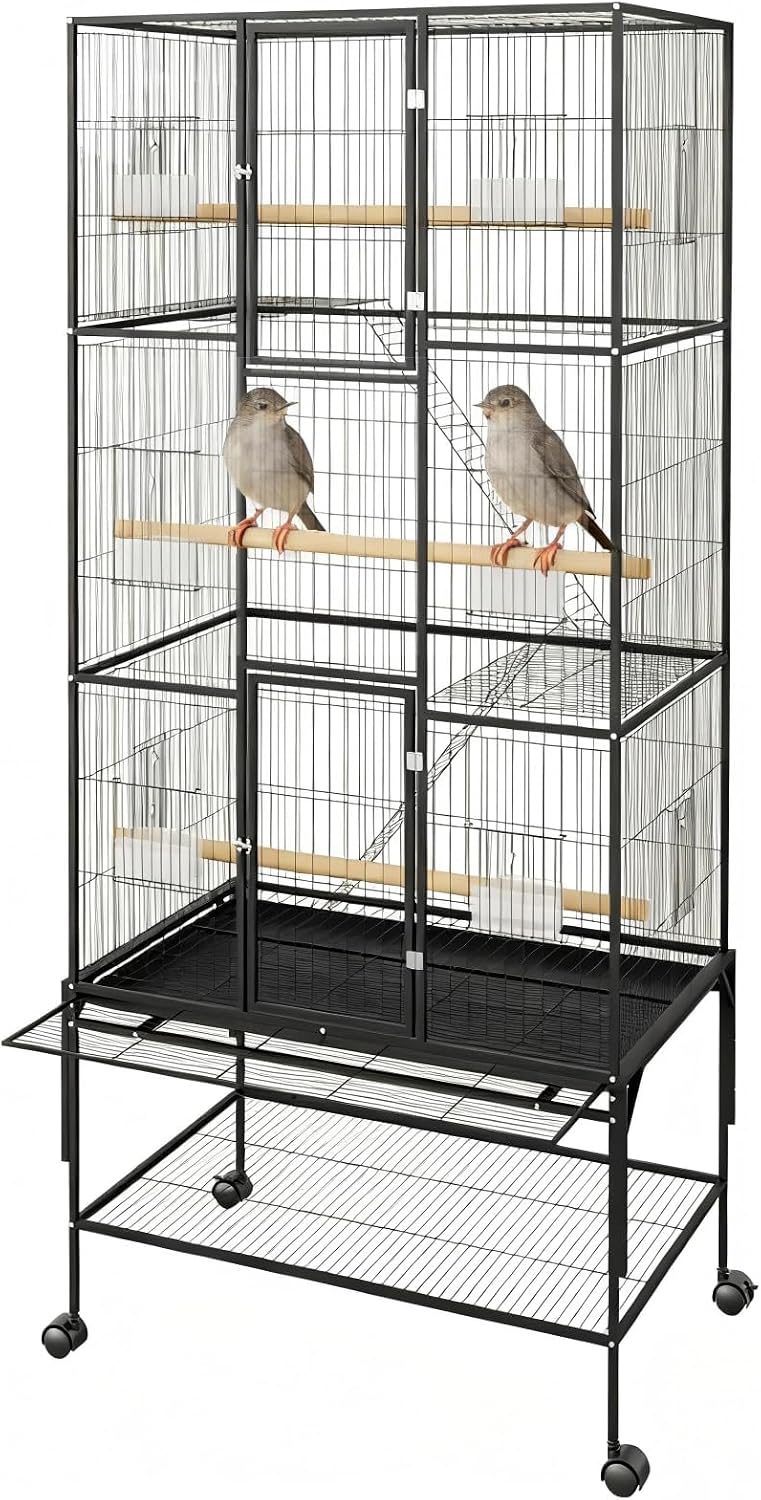 Amazon.com : 69-Inch Large Bird Cage with Rolling Stand - Extra Wide ...