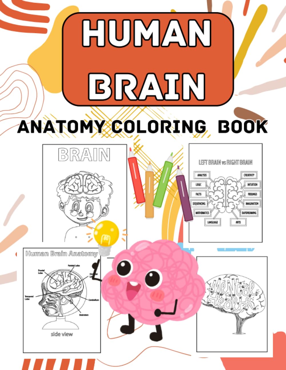 Human Brain Coloring Book, Human Brain Anatomy Coloring Book For Kids ...