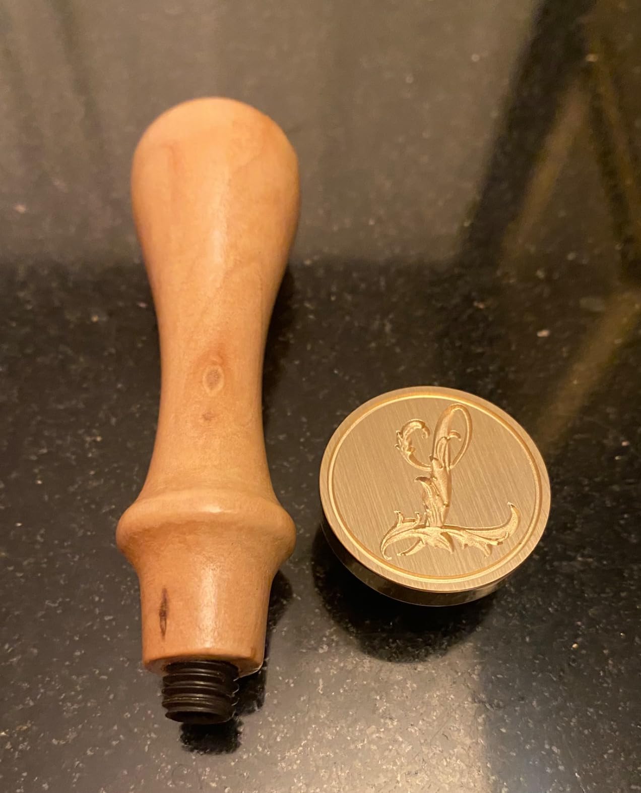 Amazon.com: Alphabet Wax Stamps L Removable Wooden Handle Wax Stamp ...