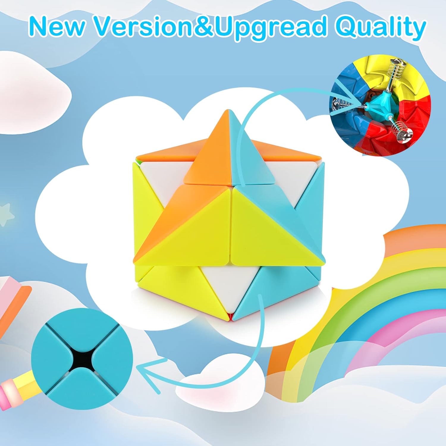 Coolzon Magic Cube Set,4 Pack Speed Magic Cubes Smoothly Stickerless ...