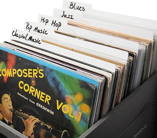 Amazon.com : MayRecords 10 pcs Vinyl Record Dividers 12.9 Inches Black ...