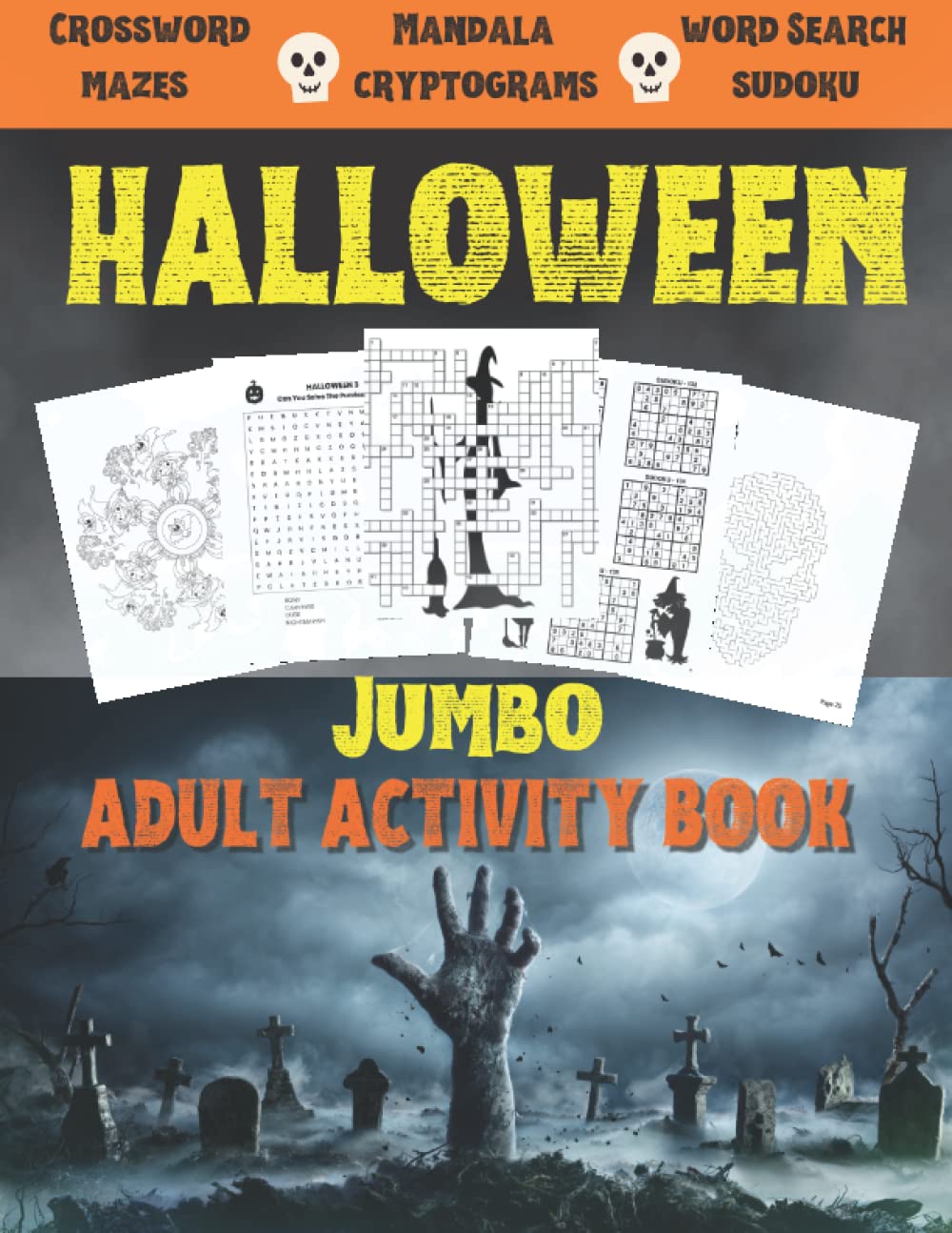 Amazon.com: Halloween Adult Activity Book: Jumbo Edition; Word Search ...