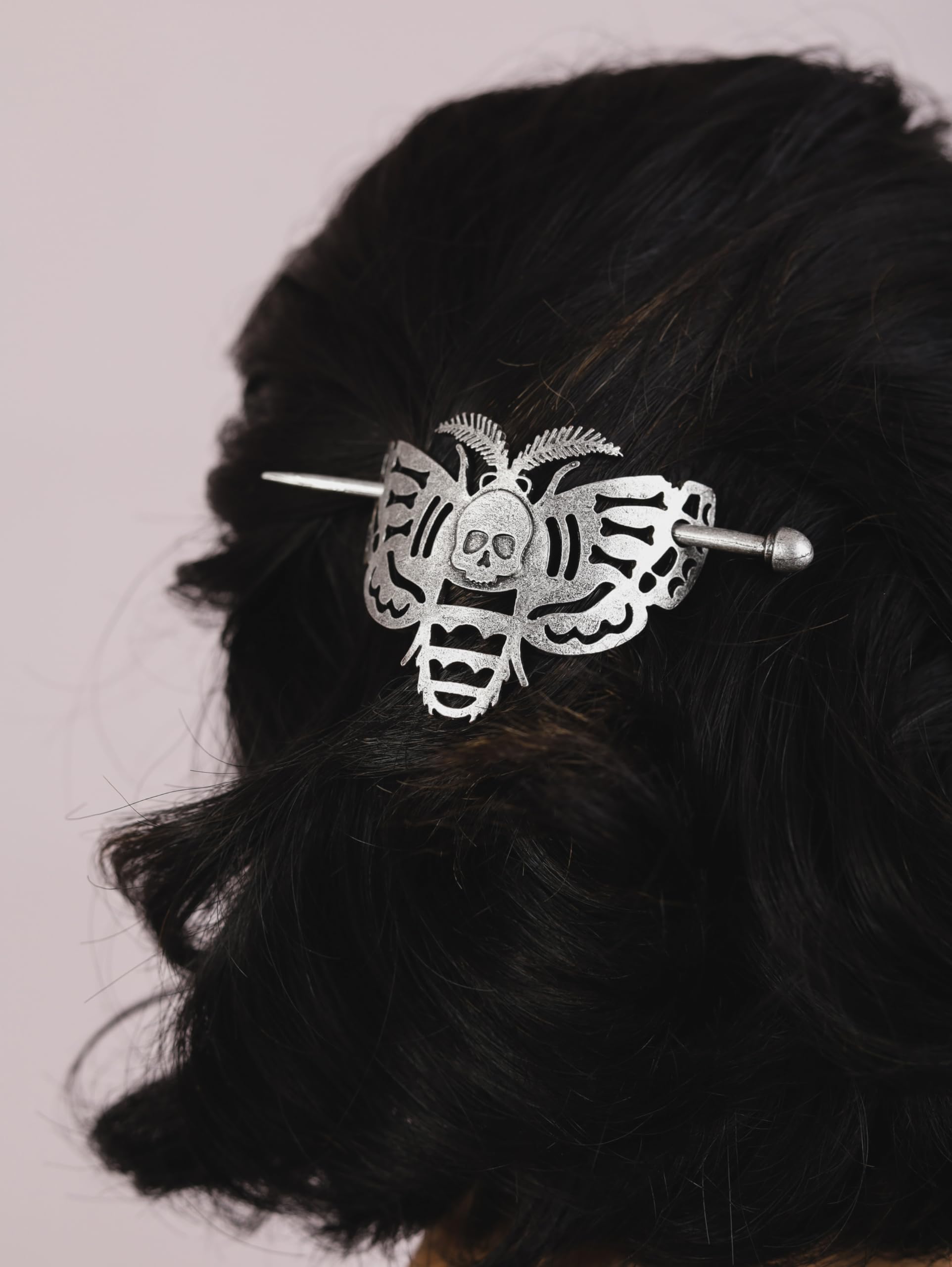 Snapklik.com : Skull Moth Insect Hairpin Silver Hair Sticks Irish Hair ...