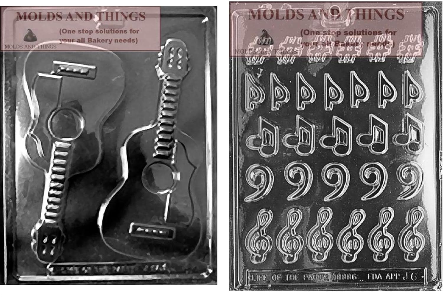 Amazon.com: Electric Guitar Chocolate Candy Mold, Guitar chocolate ...