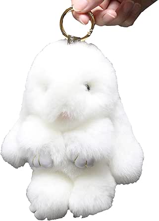 FixtureDisplays® Real Mink Fur Rabbit Pendant Bag Accessories Key Chain ...