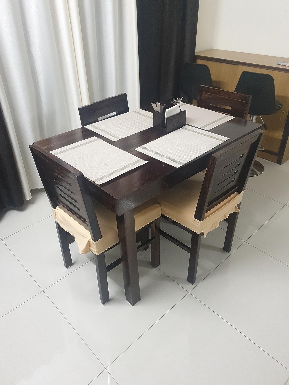DEV CRAFT Sheesham Wood 6 Seater Dining Table Set for Home Hall | Solid ...