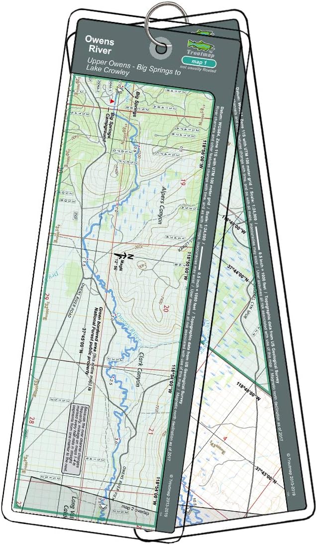 Amazon.com : Troutmap Upper Owens River Map Set - California, Big ...