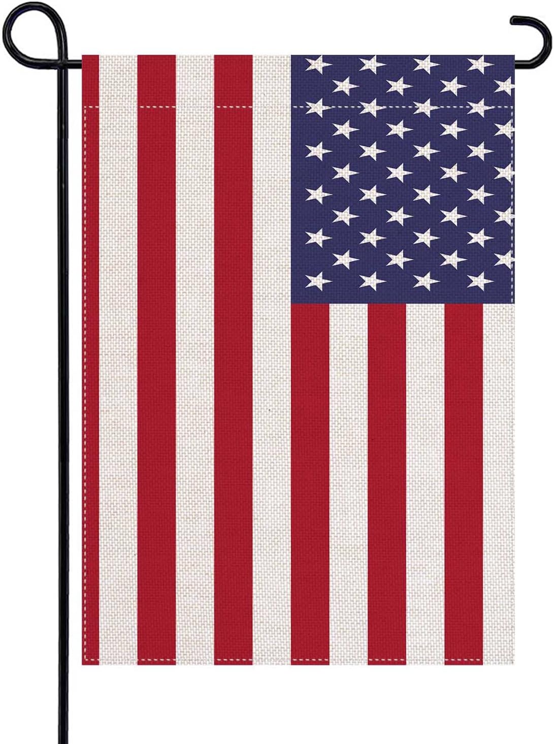 Amazon.com : Uanvaha American Flag Holiday Garden Flags 12.5X18 Double ...