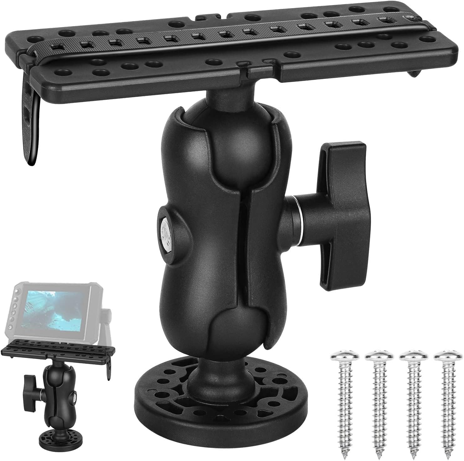 Amazon.com: Linkstyle Fish Finder Mount Base, Ball-Mounting 360 ...