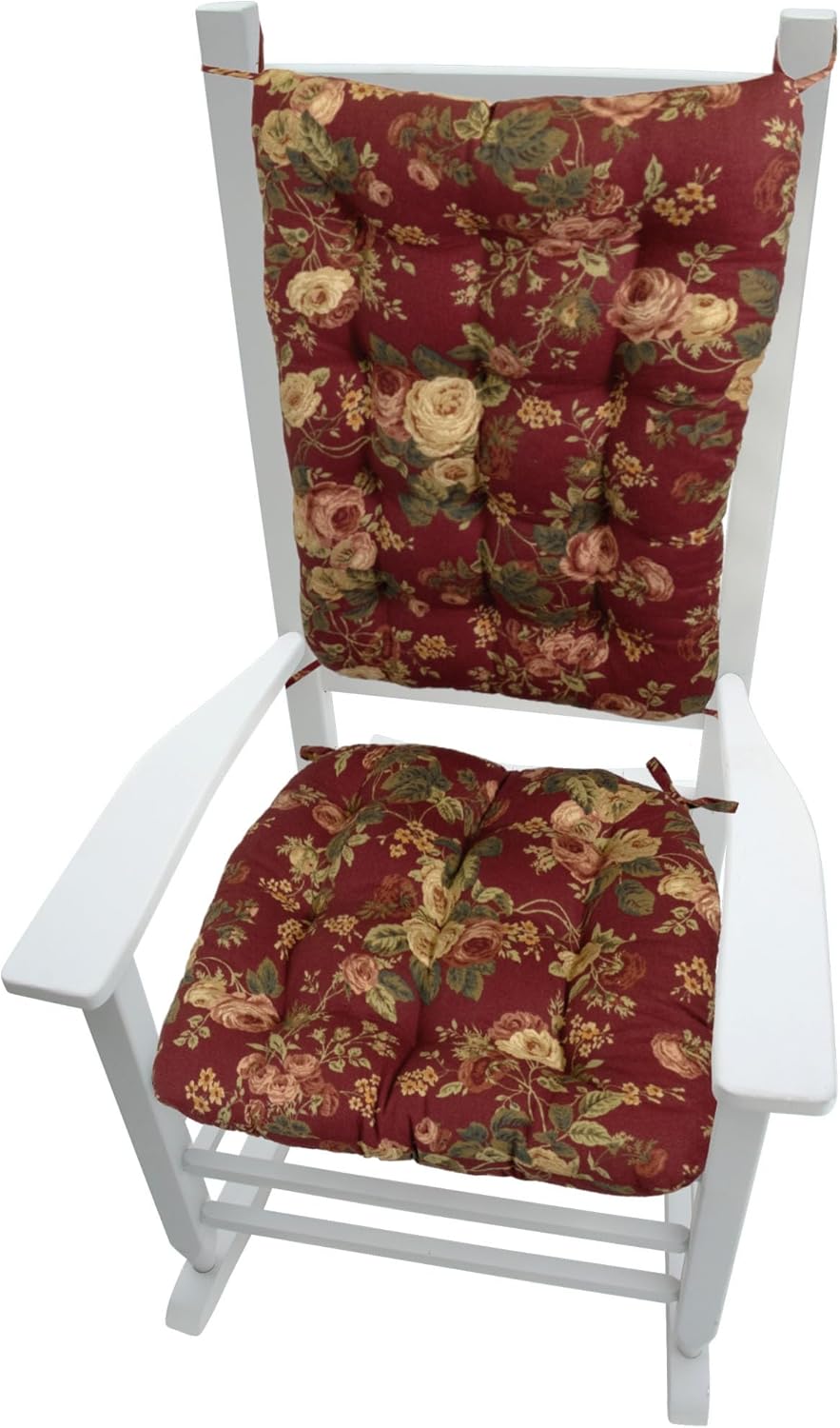 Amazon.com: Barnett Home Decor Bethany Red Floral Rocking Chair ...