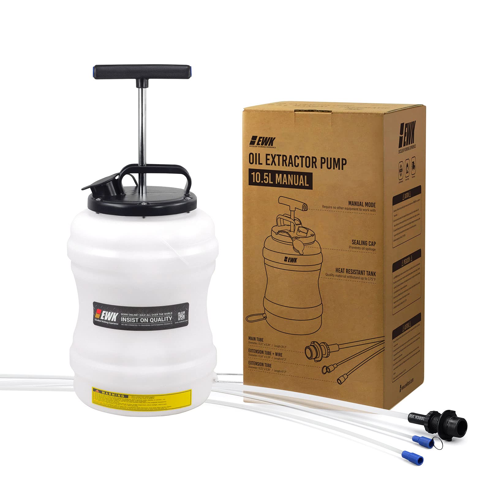 EWK 10.5L Manual Oil Extractor Pump Vacuum Oil Changer for Automobile Fluids Evacuation