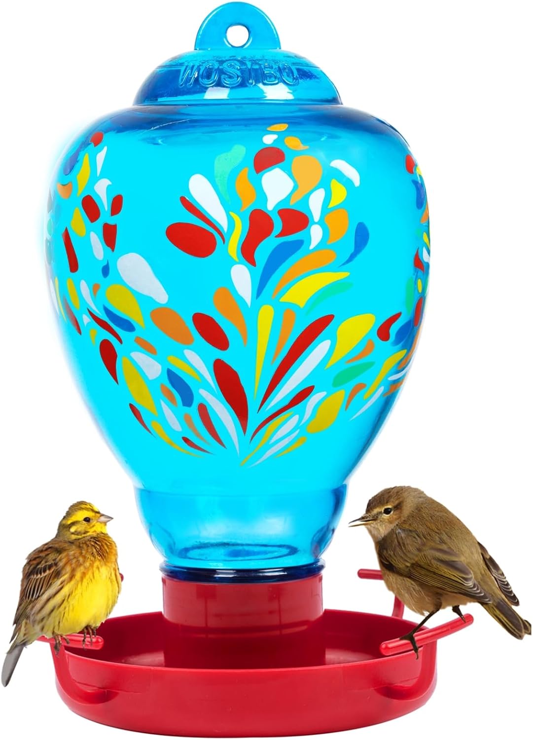 Amazon.com : Colorful Glass Wild Bird Waterer 32 Oz Bird Water Feeder ...