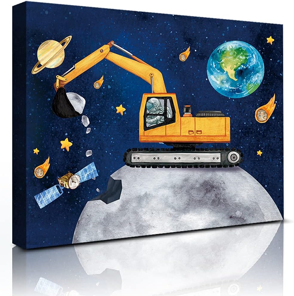 Amazon.com: HLNIUC Outer Space Room Wall Art, Space Theme Posters ...