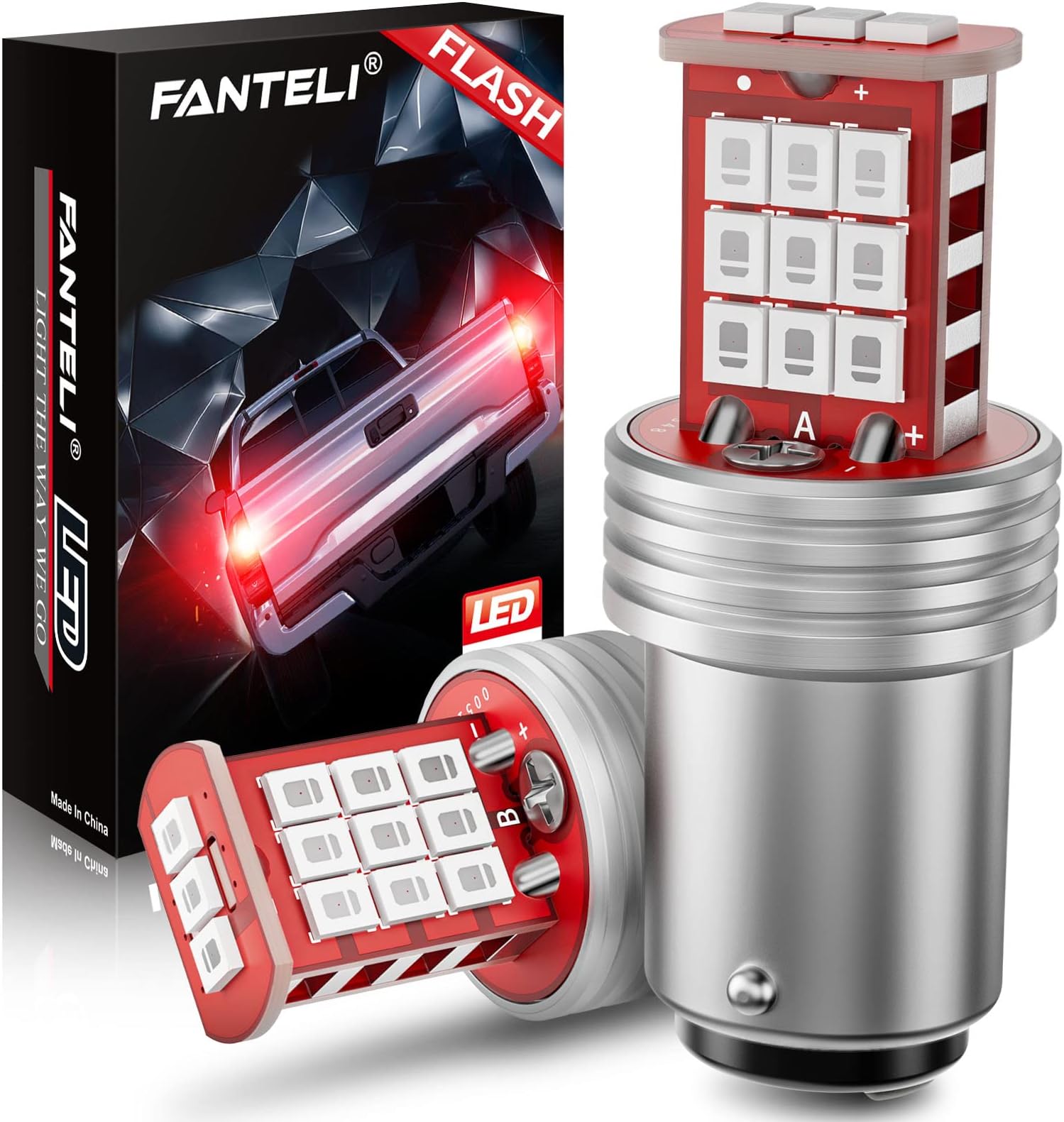 Amazon.com: Antline 1157 LED Bulb Flash Strobe Red (2 Pack), 9-30V ...