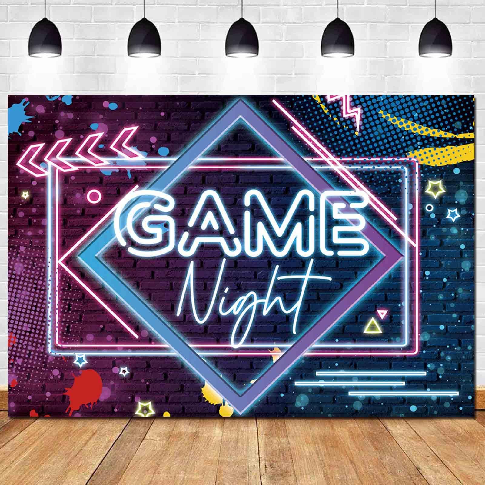 Amazon.com : 9x6ft Game Night Theme Photography Backdrops Glow Neon ...