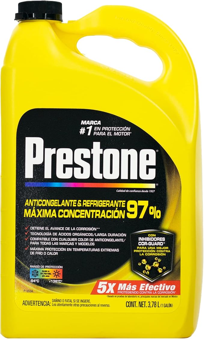 Prestone Anticongelante y Refrigerante máxima concentración 97% Color ...