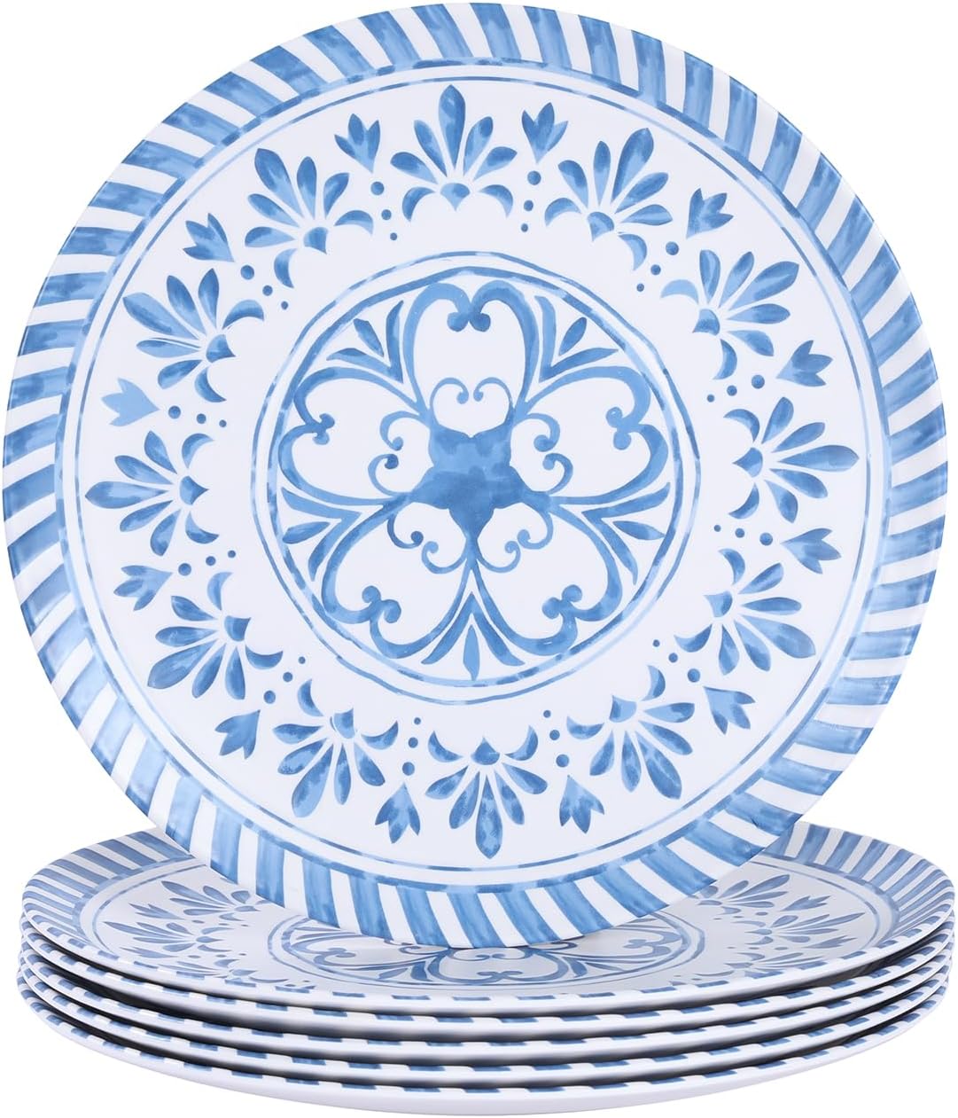 Amazon.com | Yinshine Melamine Plates Set,10.75 Inch Dinner Plates Set ...