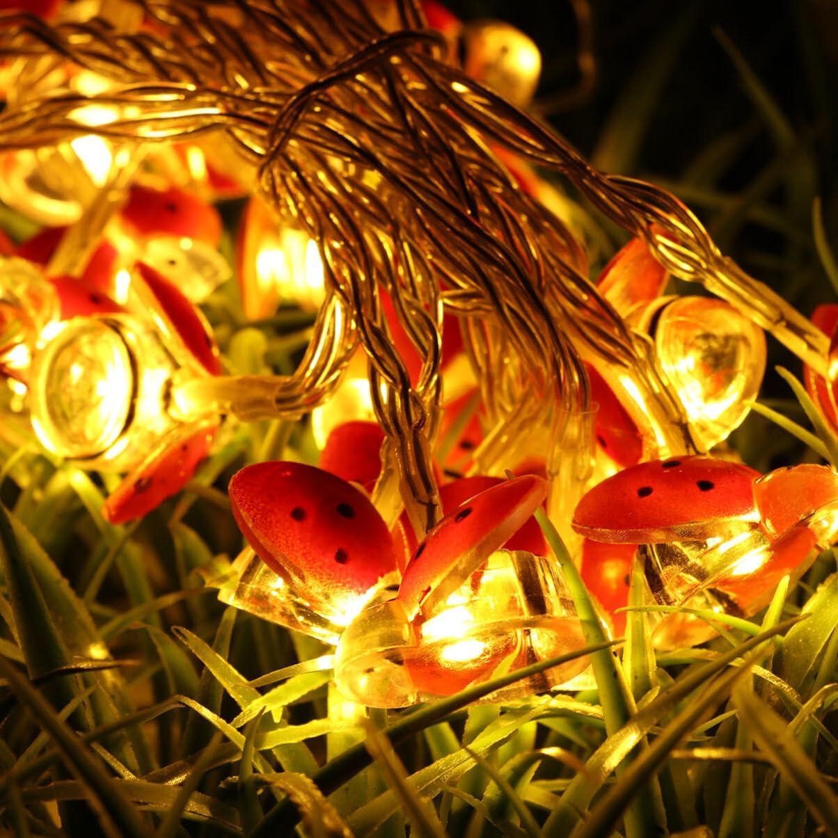 Amazon.com: Uonlytech 2 Meters 20 LEDs String Light Ladybug Design ...