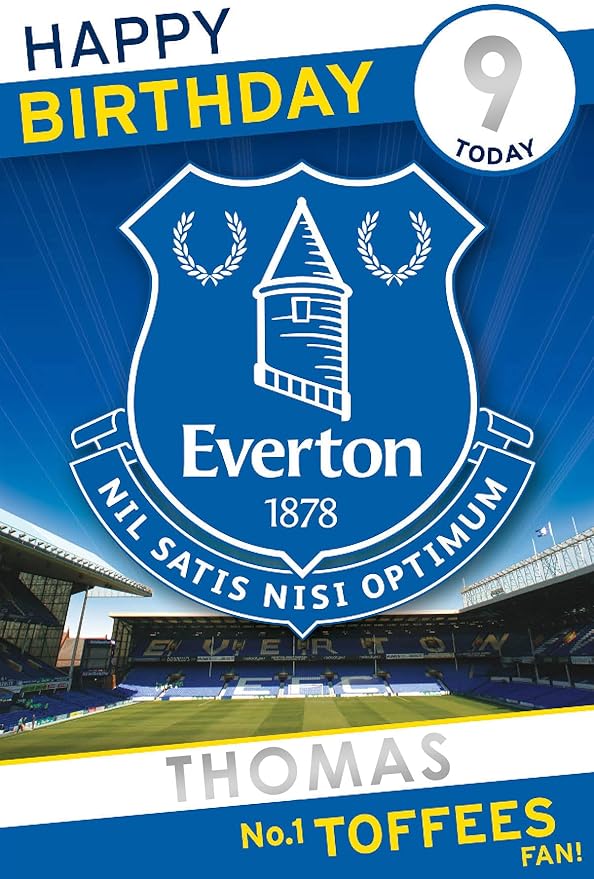 Everton Football Club - Birthday Card with Stickers,Multi,9 x 6 inch ...