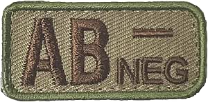 Amazon.com: AB- Blood Type Patch OCP W/Hook Fastener : Industrial ...