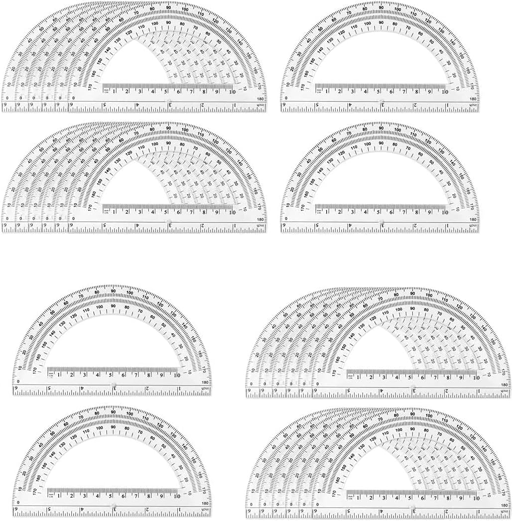 Amazon.com : EBOOT 24 Pack Plastic Protractors Math Protractor 180 ...
