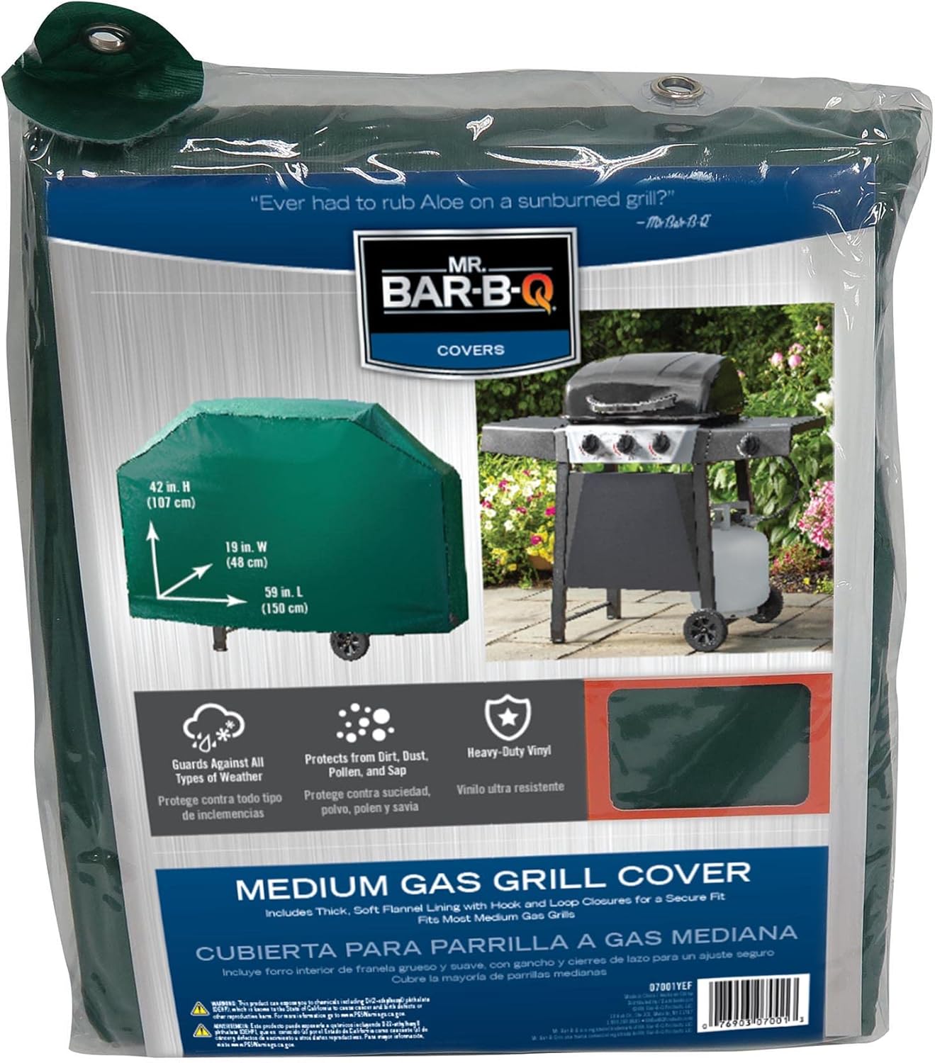 Amazon.com : Mr. Bar-B-Q 07001YEF Deluxe Medium Grill Cover : Outdoor ...