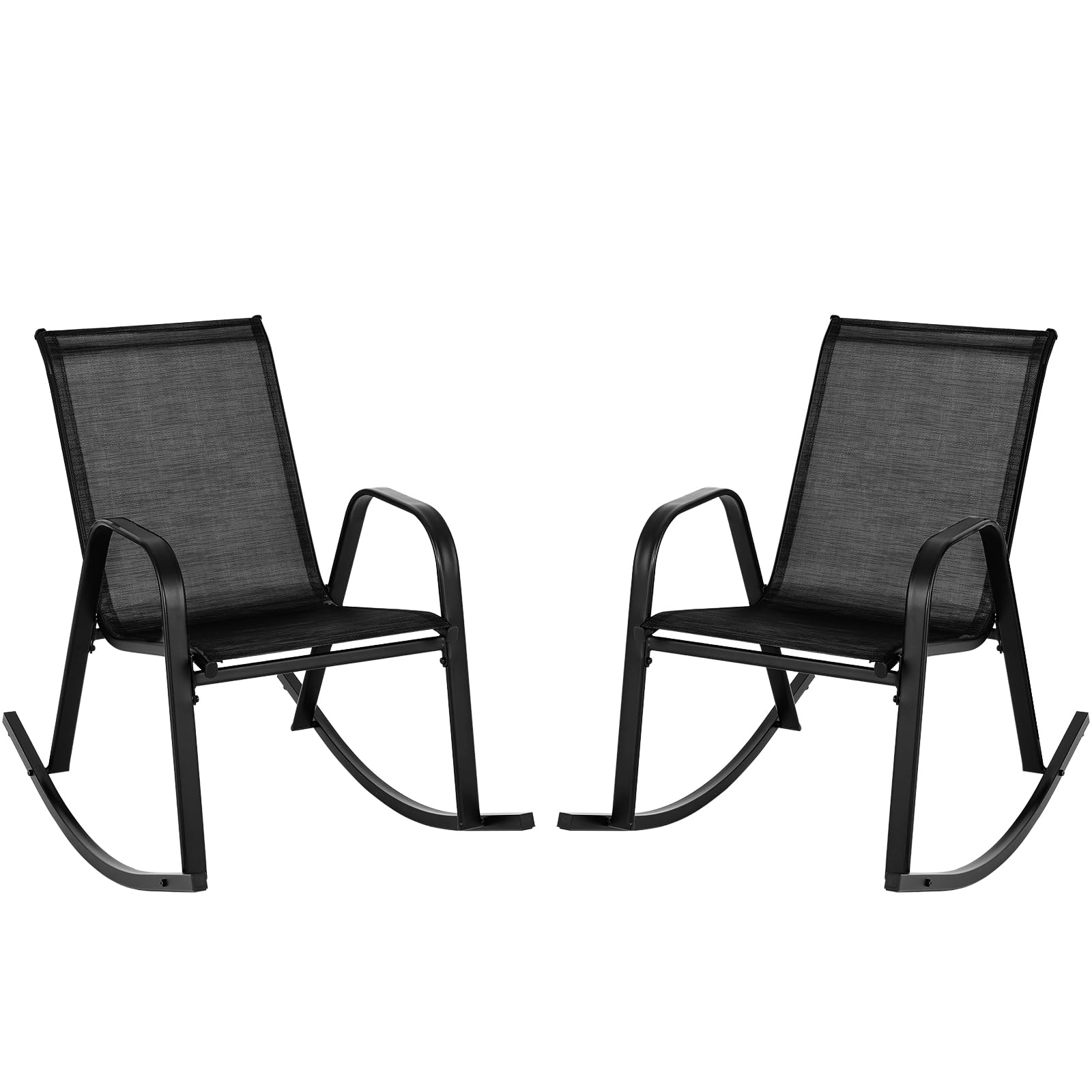 Amazon.com: Tangkula Patio Rocking Chair Set of 2, Outdoor Ergonomic ...