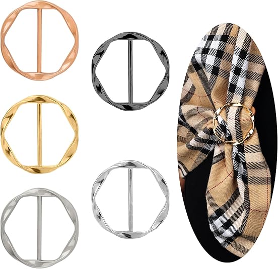 Amazon.com: 5pcs Scarf Ring Clips, Alloy Metal Scarf Ring in 5 Colors ...