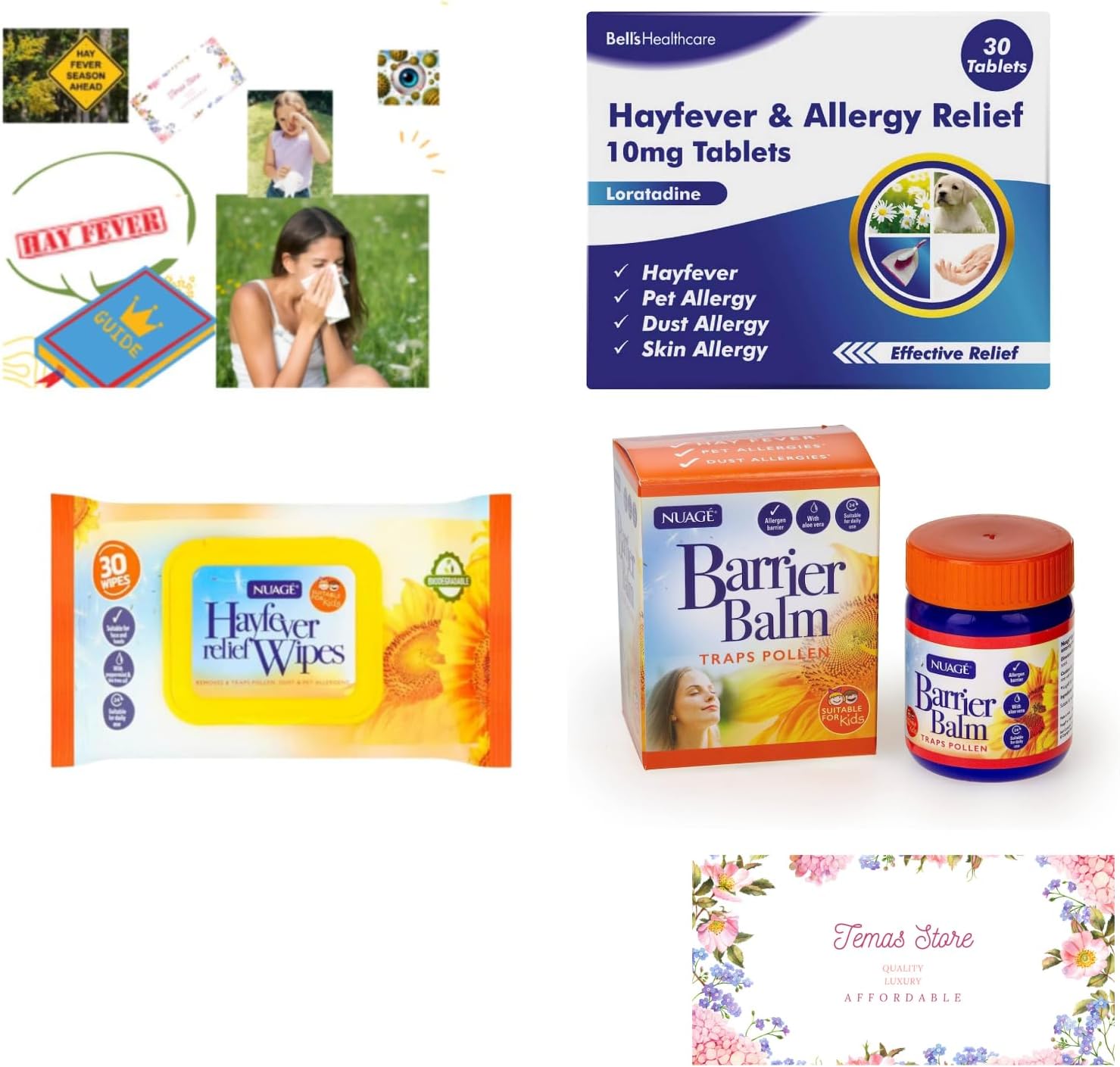 Temas Hay Fever Relief Kit 4 Pack - Includes Nuage Hay Fever Relief ...