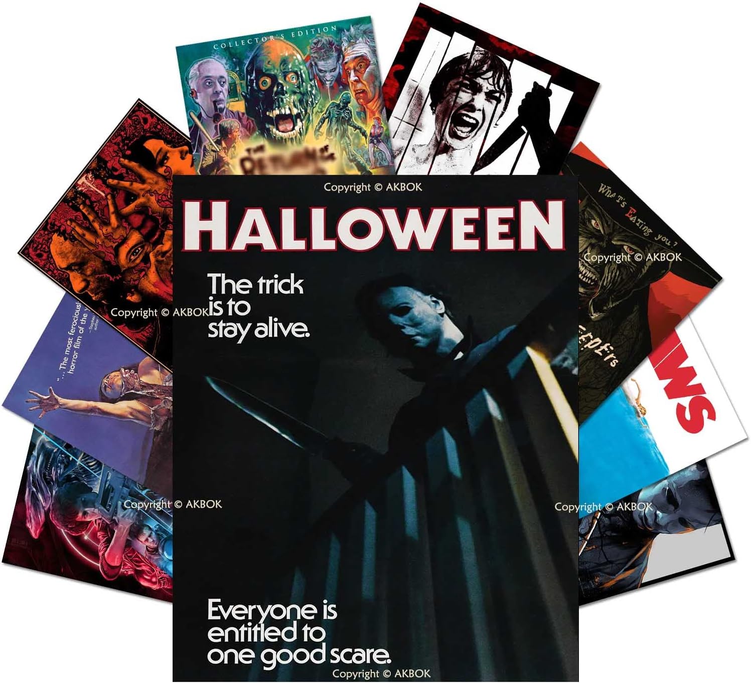 Amazon.com: AKBOK 9 Pcs Vintage Horror Movie Posters Retro Creepy ...