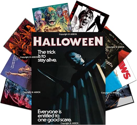 Amazon.com: AKBOK 9 Pcs Vintage Horror Movie Posters Retro Creepy ...
