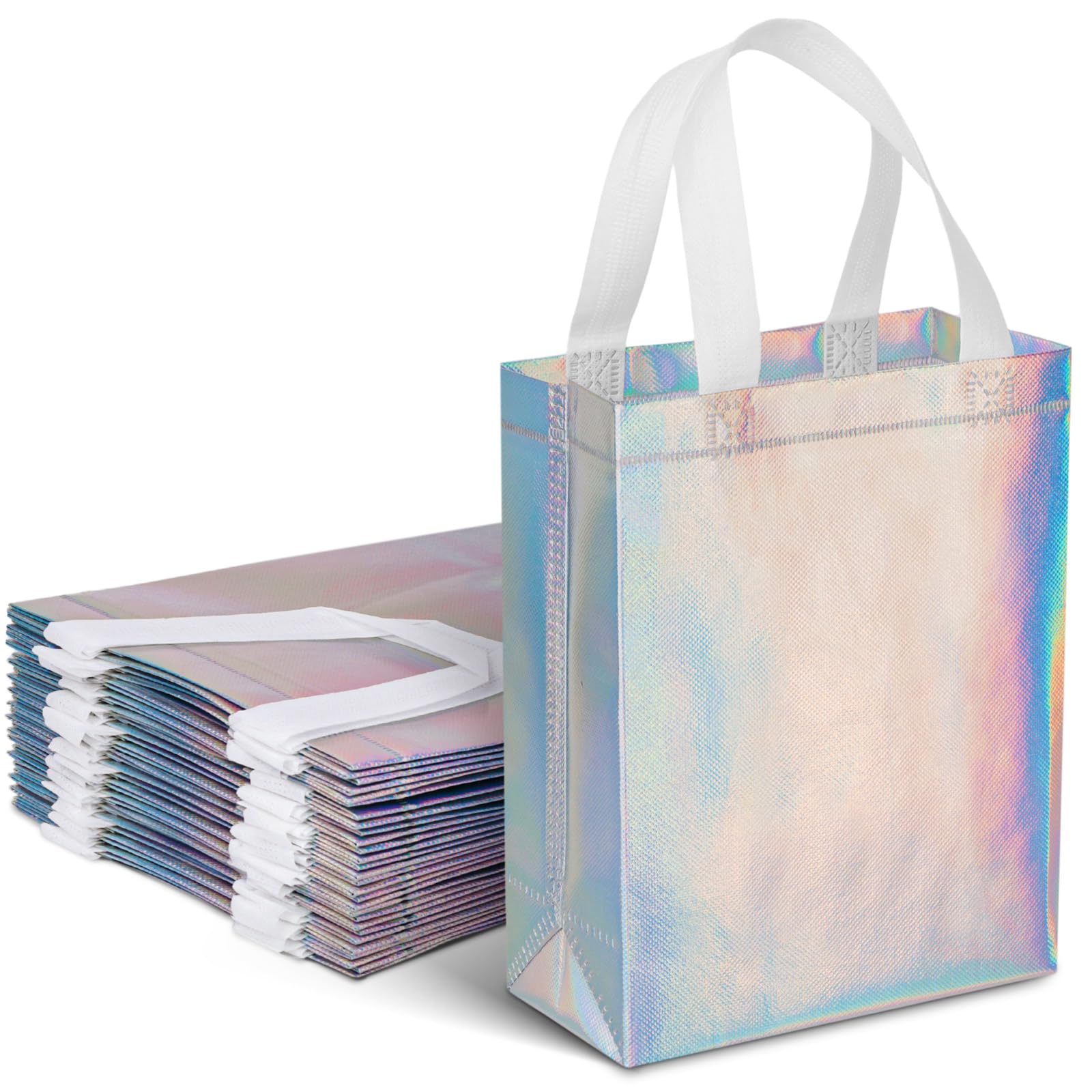 Amazon.com: STARRKY 15PCS Gift Bags with Handles, Iridescent Bags with ...