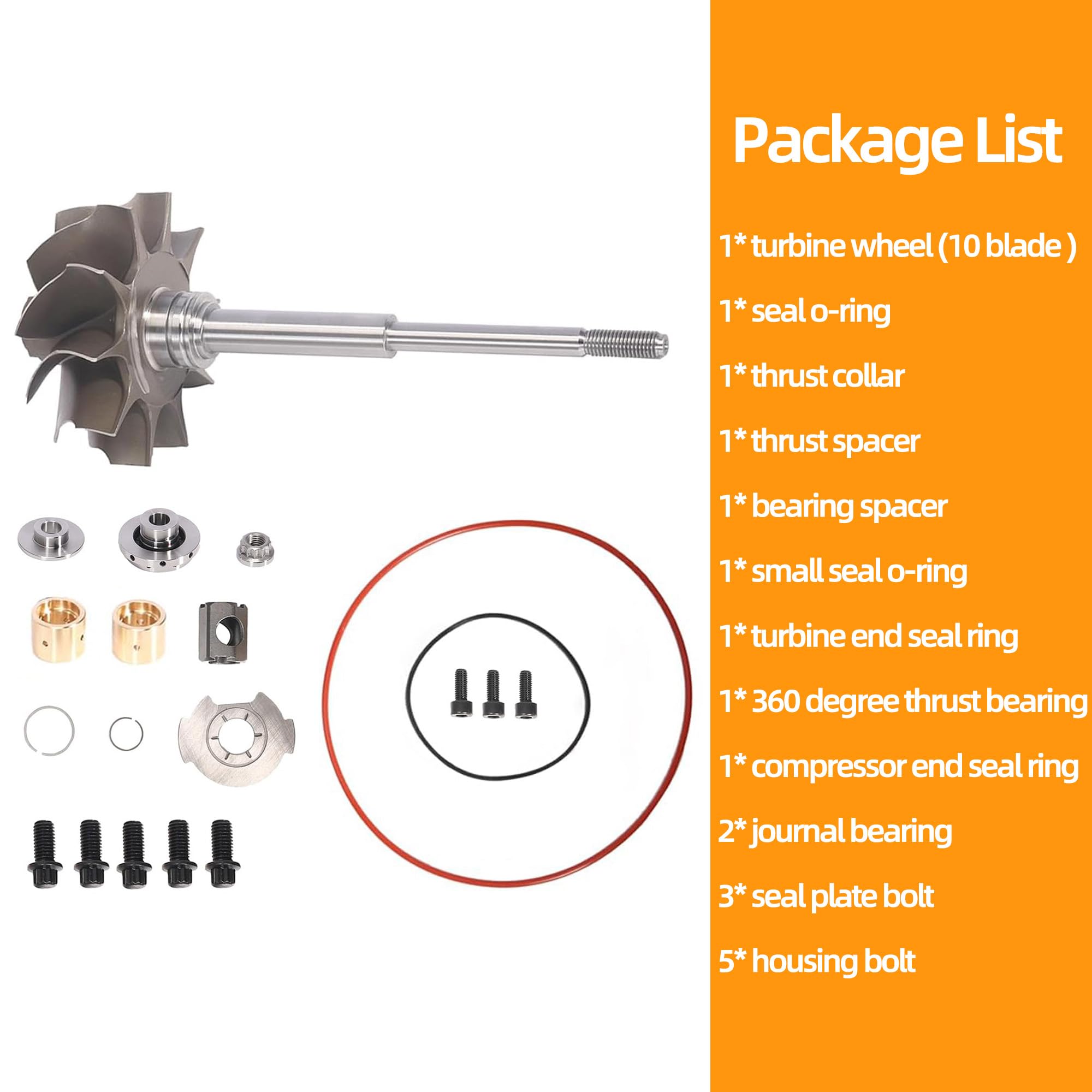 Snapklik.com : Turbo 10 Blade Turbine Wheel Rebuild Kit Fits For Ford ...