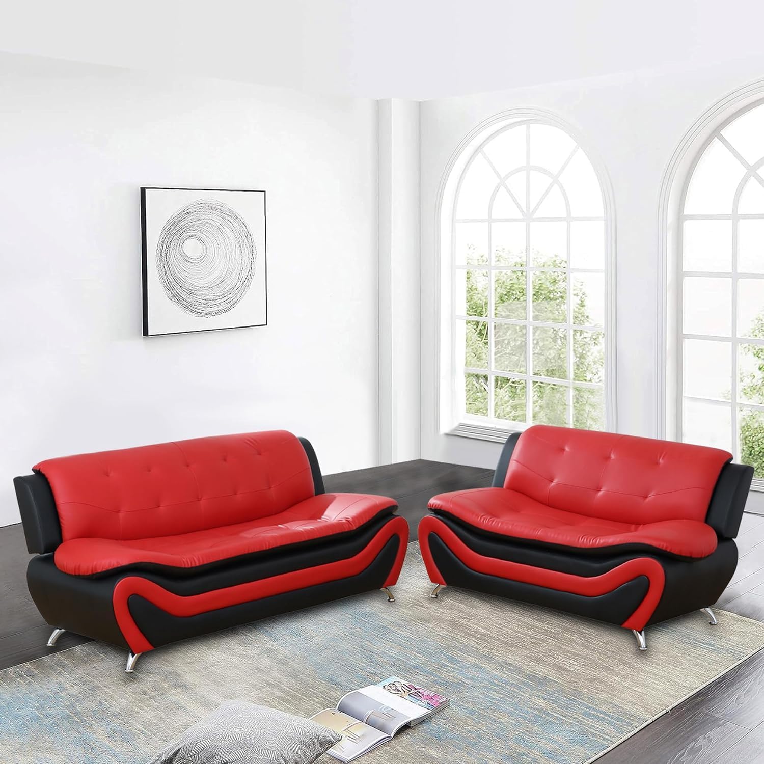 Black And Red Sofa Set Designs