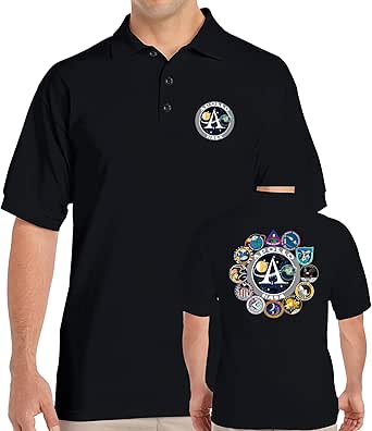 Amazon.com: NASA Apollo Mission Logos Adult Double Sided Polo ...